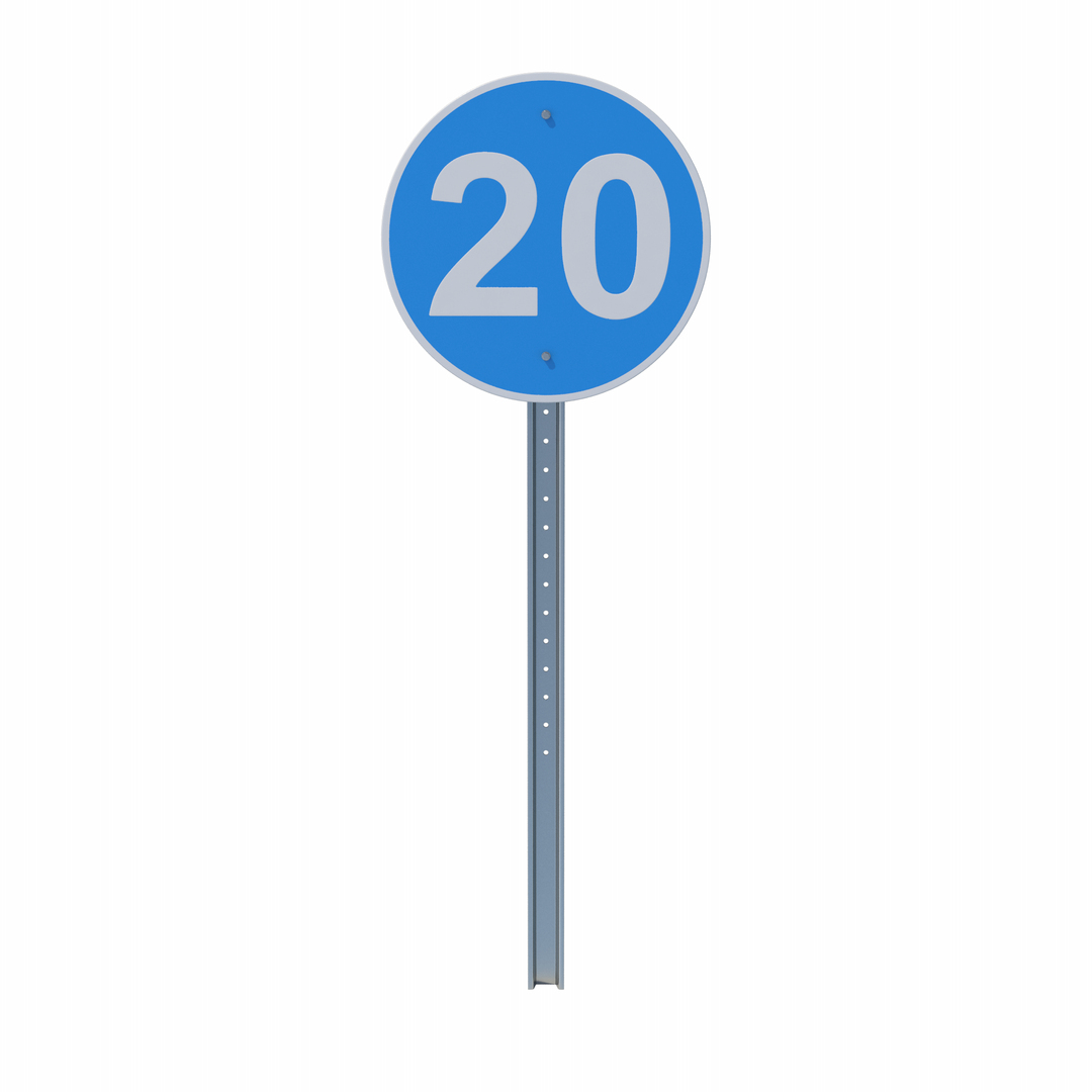 3D Minimum Speed Road Sign Poles Collection Model - TurboSquid 2106984