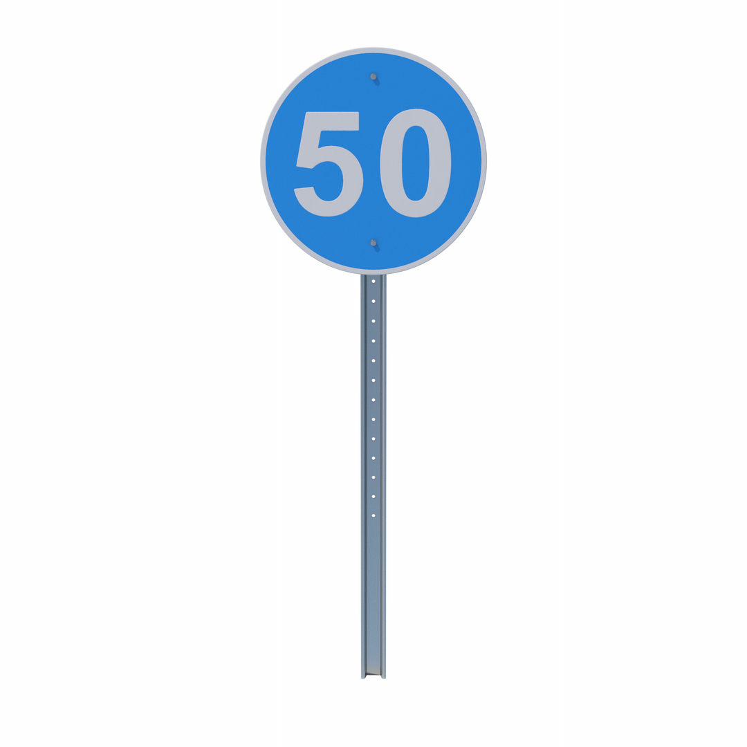 3D Minimum Speed Road Sign Poles Collection Model - TurboSquid 2106984