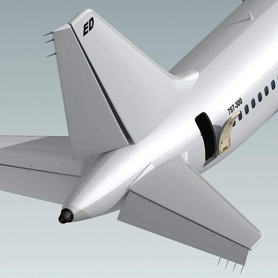 3d Boeing 757-300 Generic White