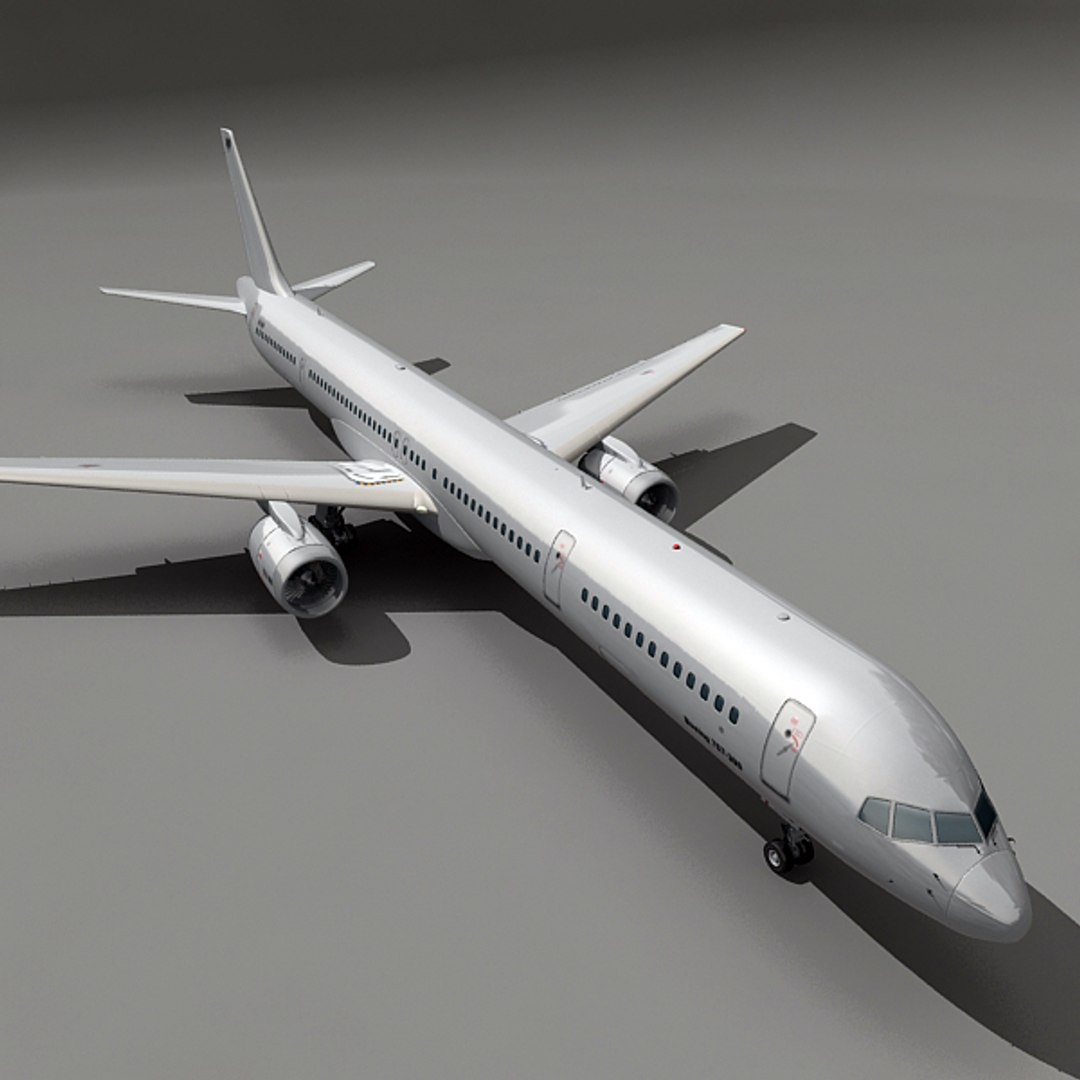 3d Boeing 757-300 Generic White