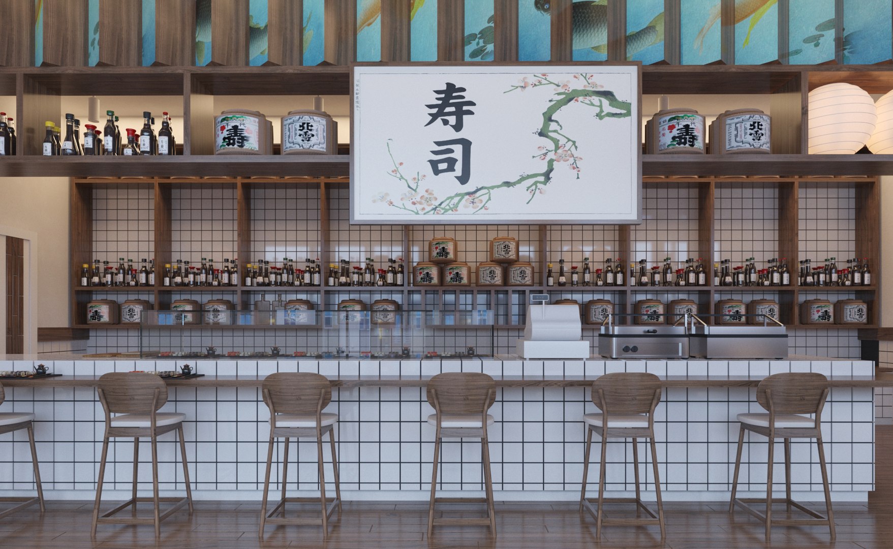 Japanese Restaurant Interior 3D model - TurboSquid 2018600