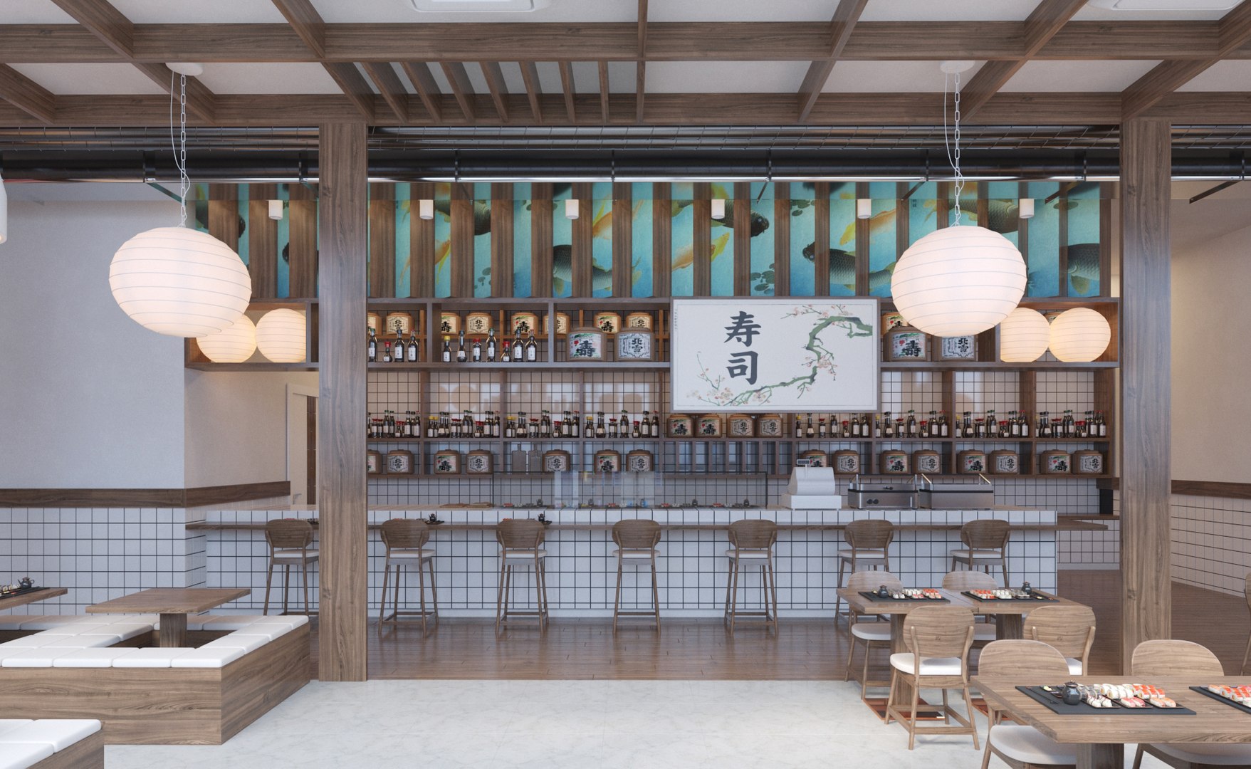 Japanese Restaurant Interior 3D model - TurboSquid 2018600