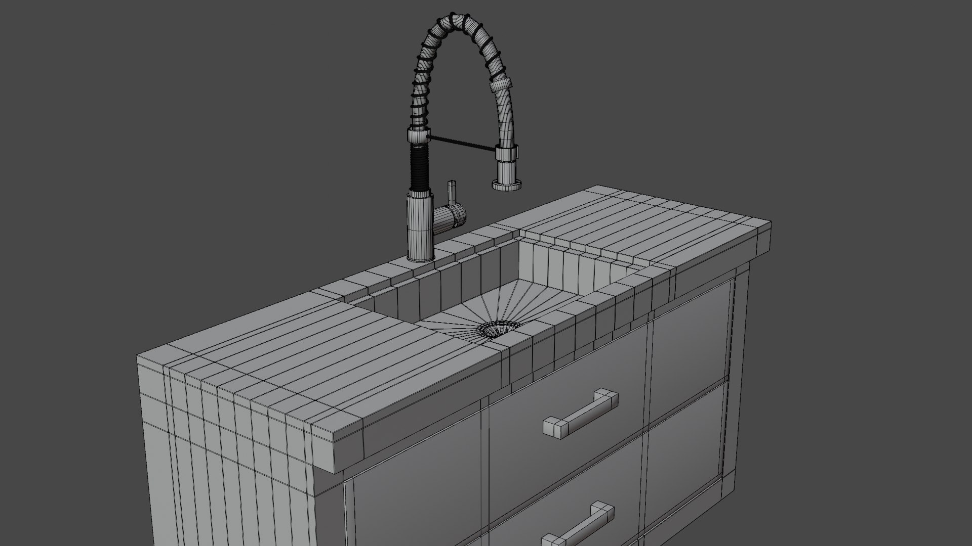 3D sink modern kitchen - TurboSquid 1584661