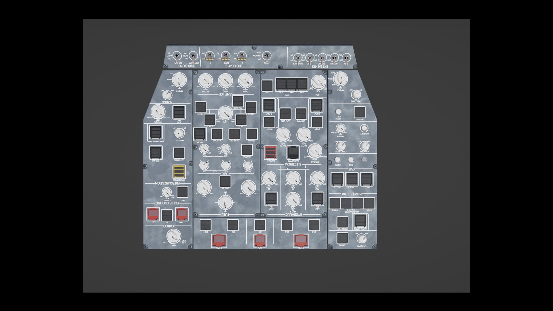 Airbus A220 Cockpit Overhead Animated 3D Model - TurboSquid 2114566
