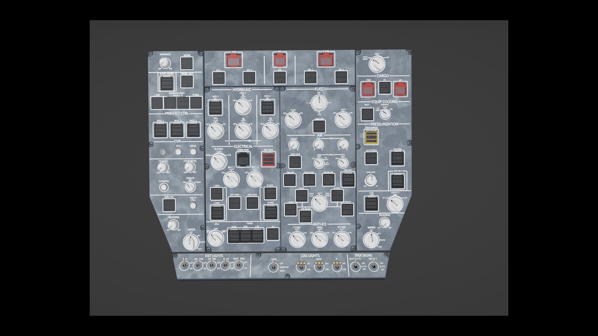 Airbus A220 Cockpit Overhead Animated 3D Model - TurboSquid 2114566