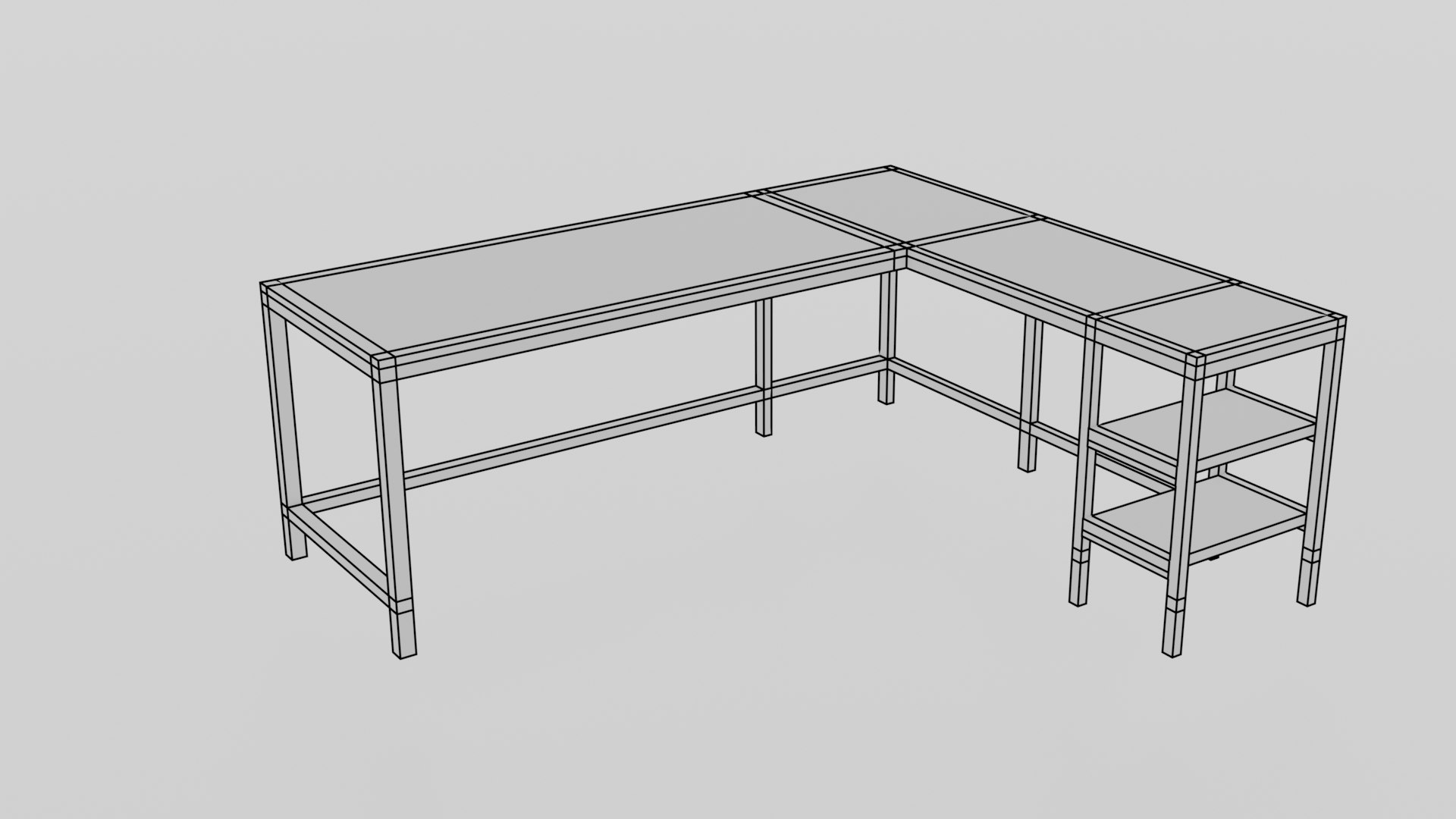 3D Oak L-Desk - TurboSquid 1809922