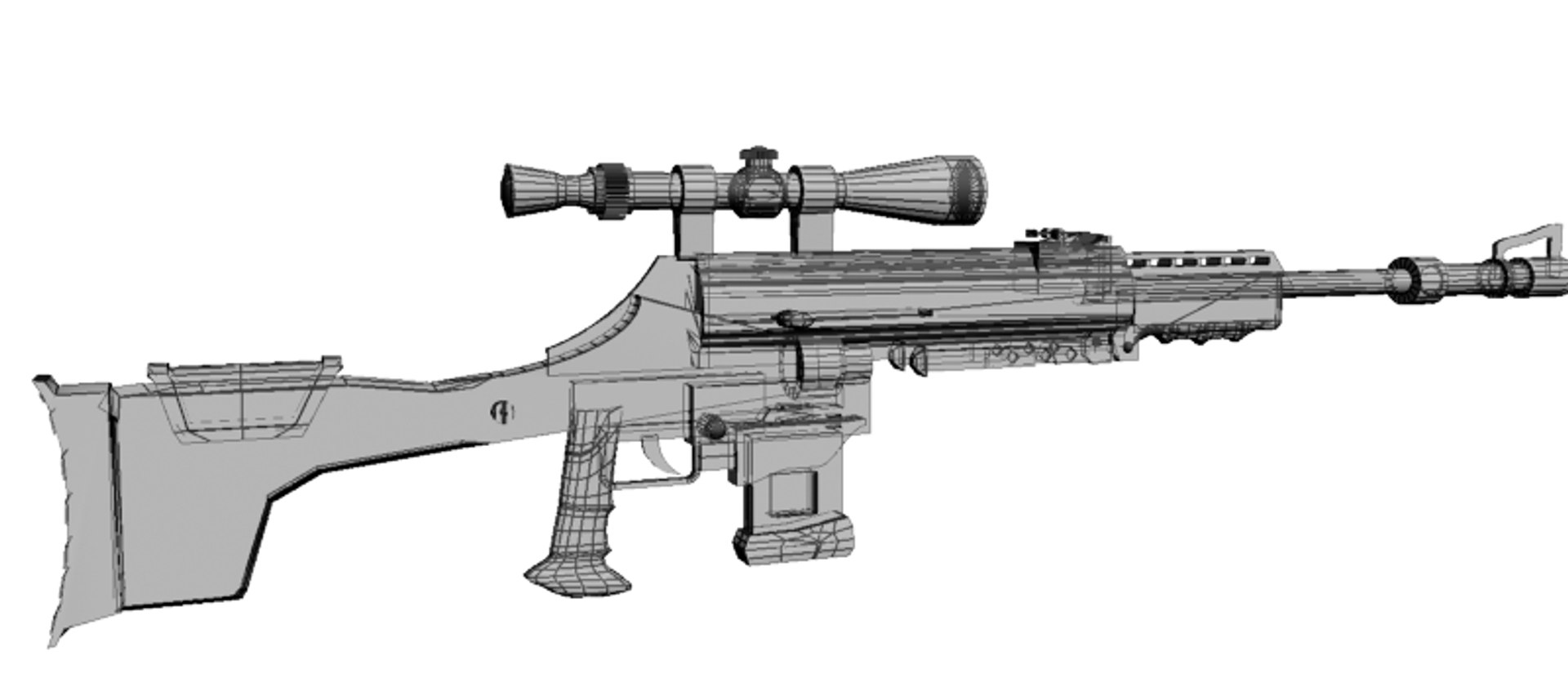 Free Sniper Gun Rifle 3d Model