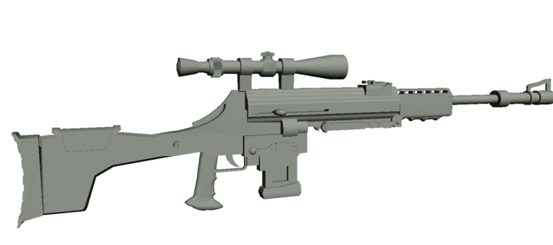 Free Sniper Gun Rifle 3d Model