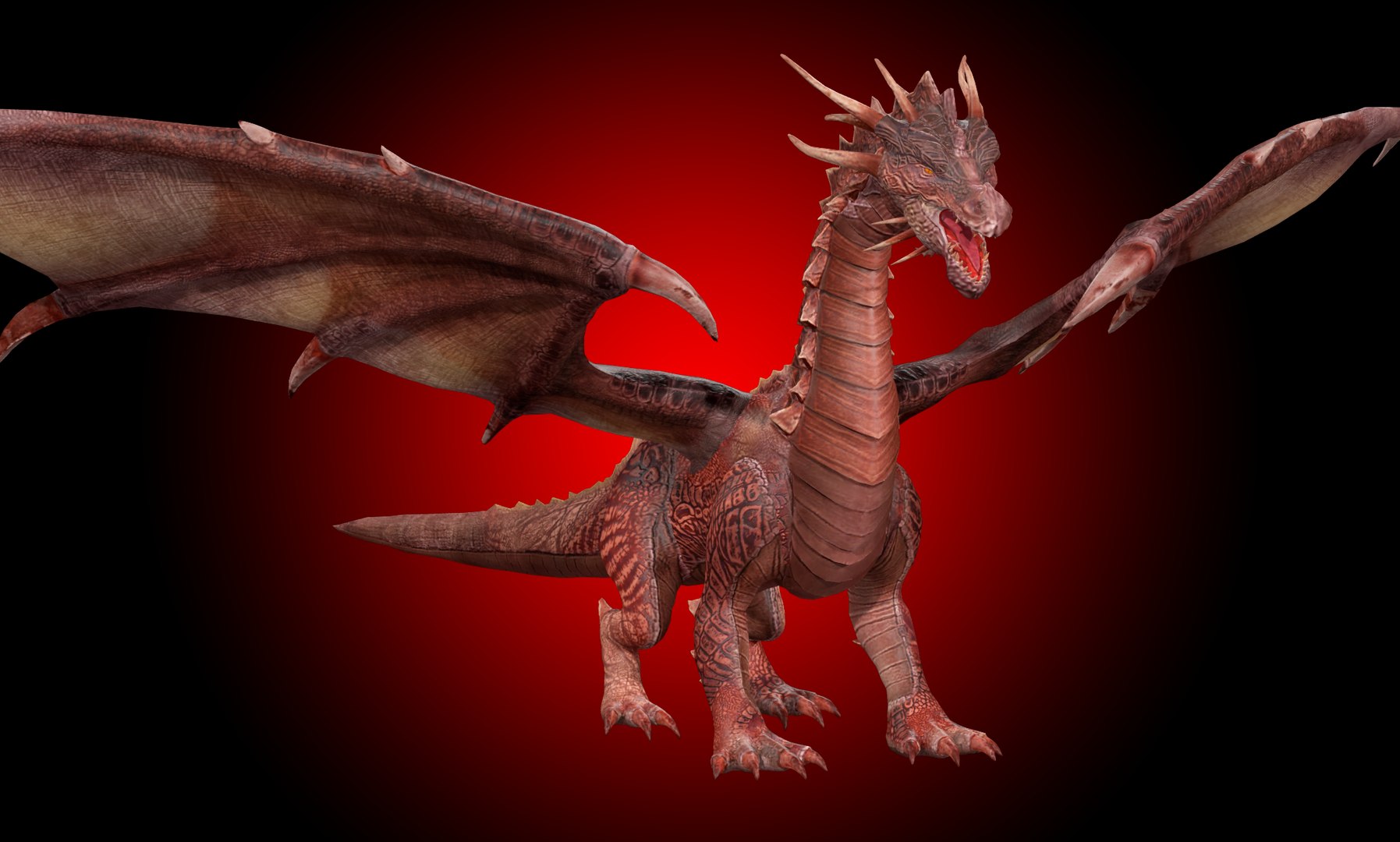3D Fire Red Dragon Animated - TurboSquid 2199980