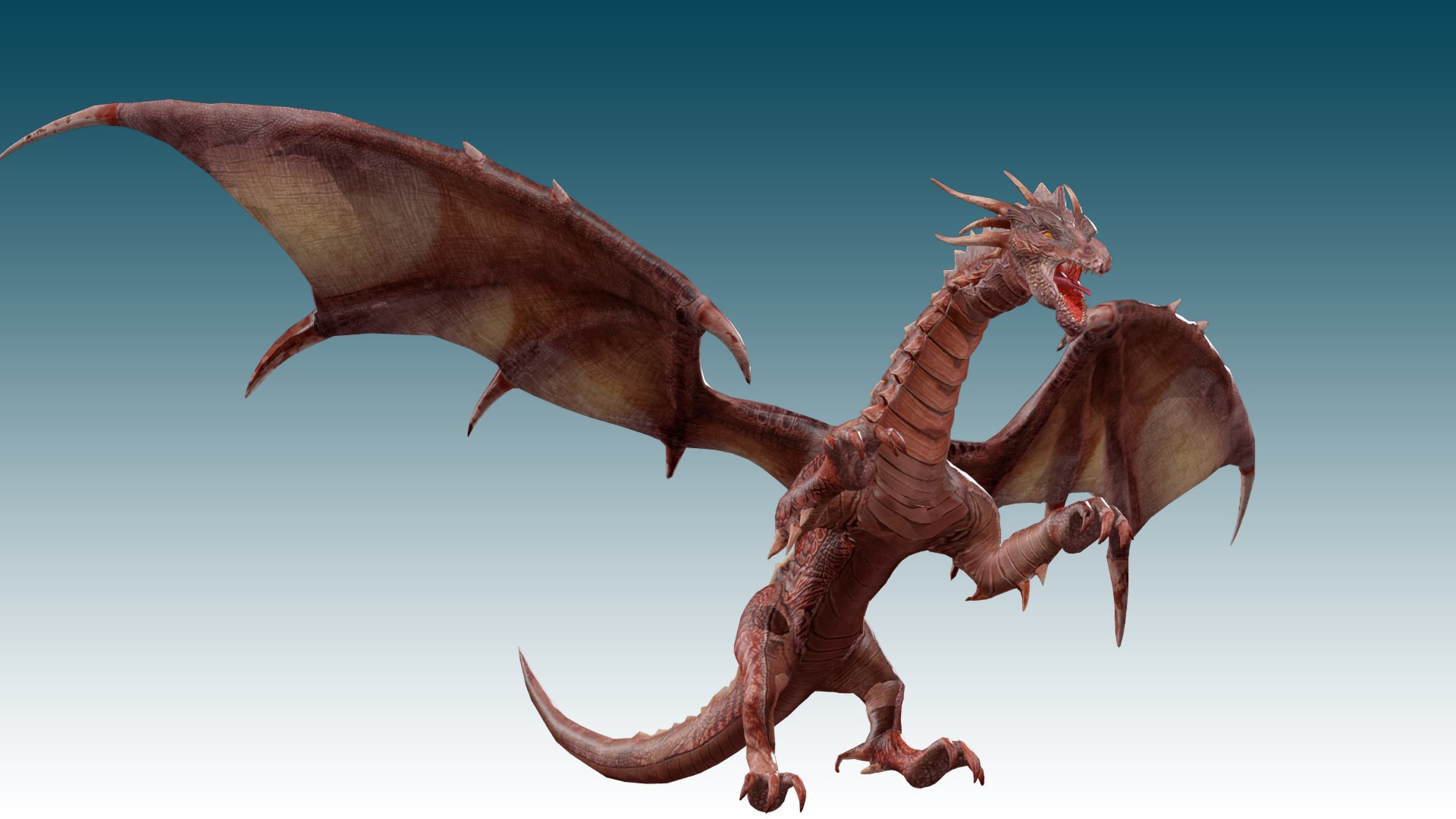 3D Fire Red Dragon Animated - TurboSquid 2199980