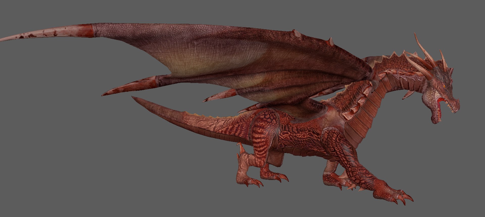 3D Fire Red Dragon Animated - TurboSquid 2199980