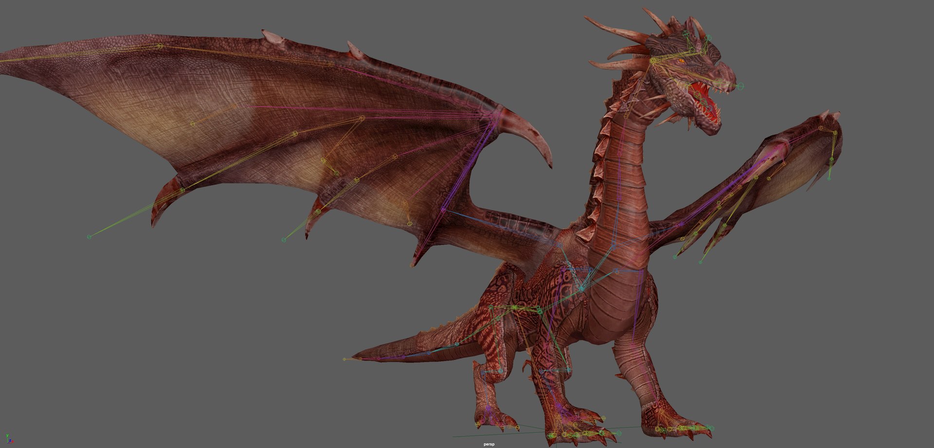 3D Fire Red Dragon Animated - TurboSquid 2199980