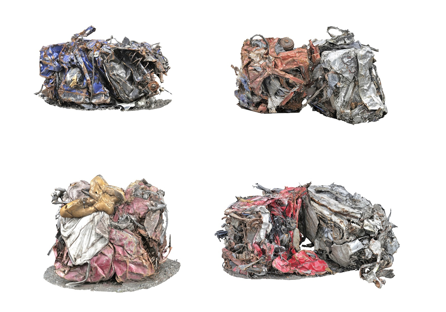 Compacted Scrap Metal Car Pack 4 3D - TurboSquid 2229455
