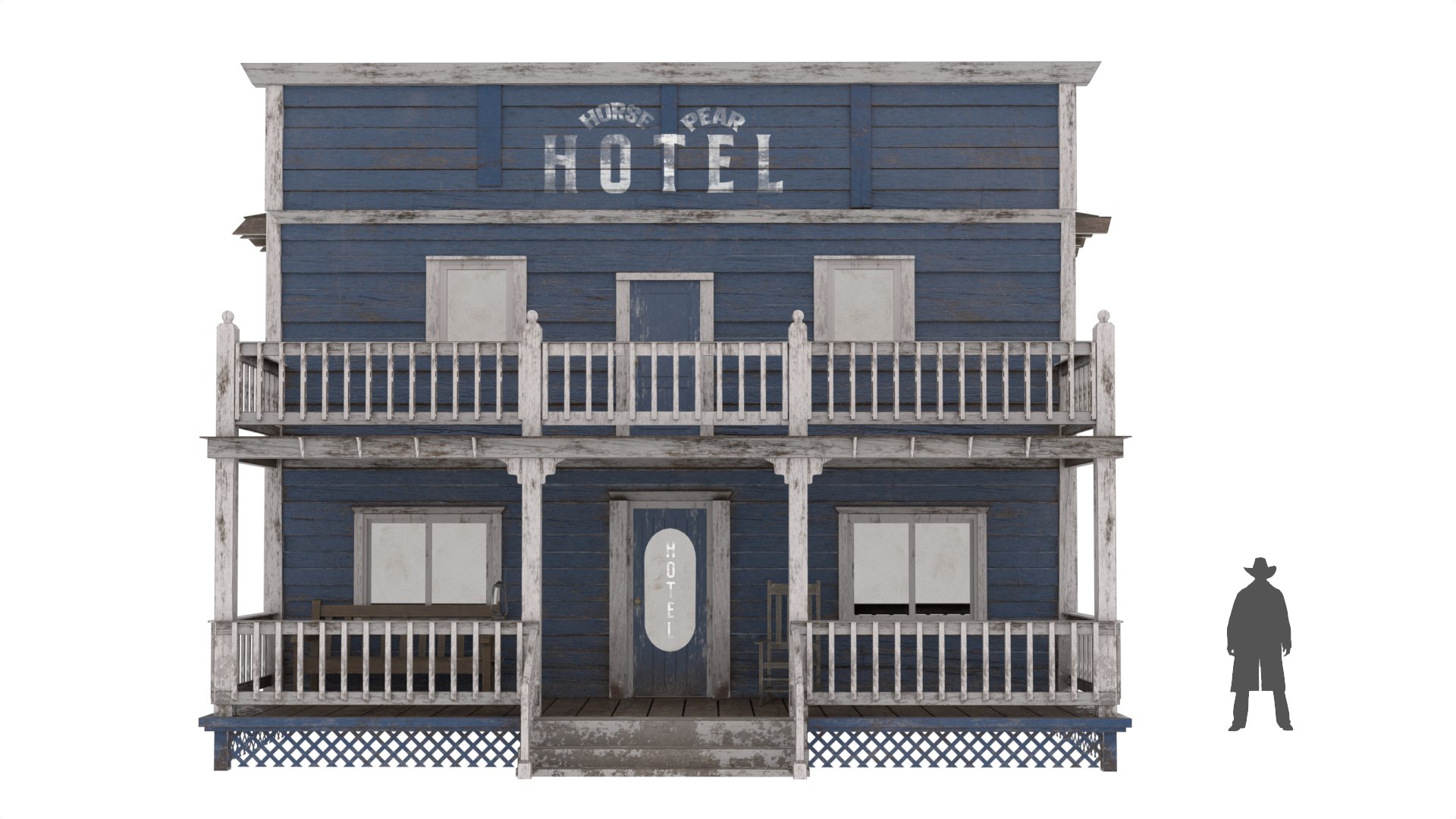 3D Wild West Hotel Model - TurboSquid 2041586