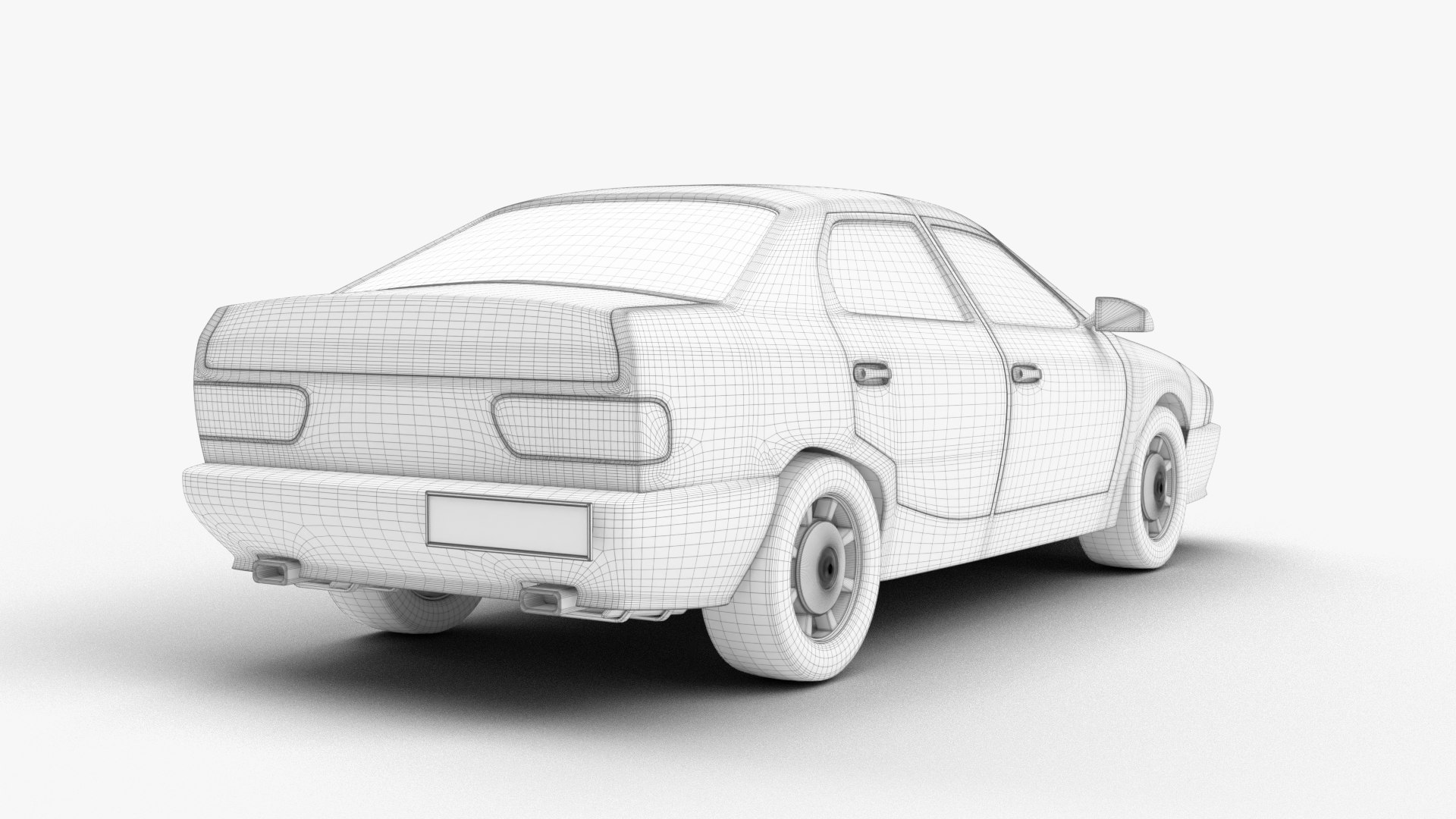 General 90s Sedan 3D Model - TurboSquid 1964431