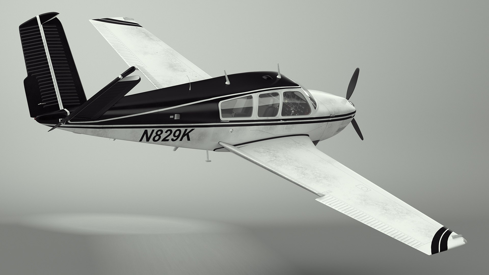 Private Aircraft Beechcraft Bonanza S35 V Tail Rigged For Maya 3D Model ...