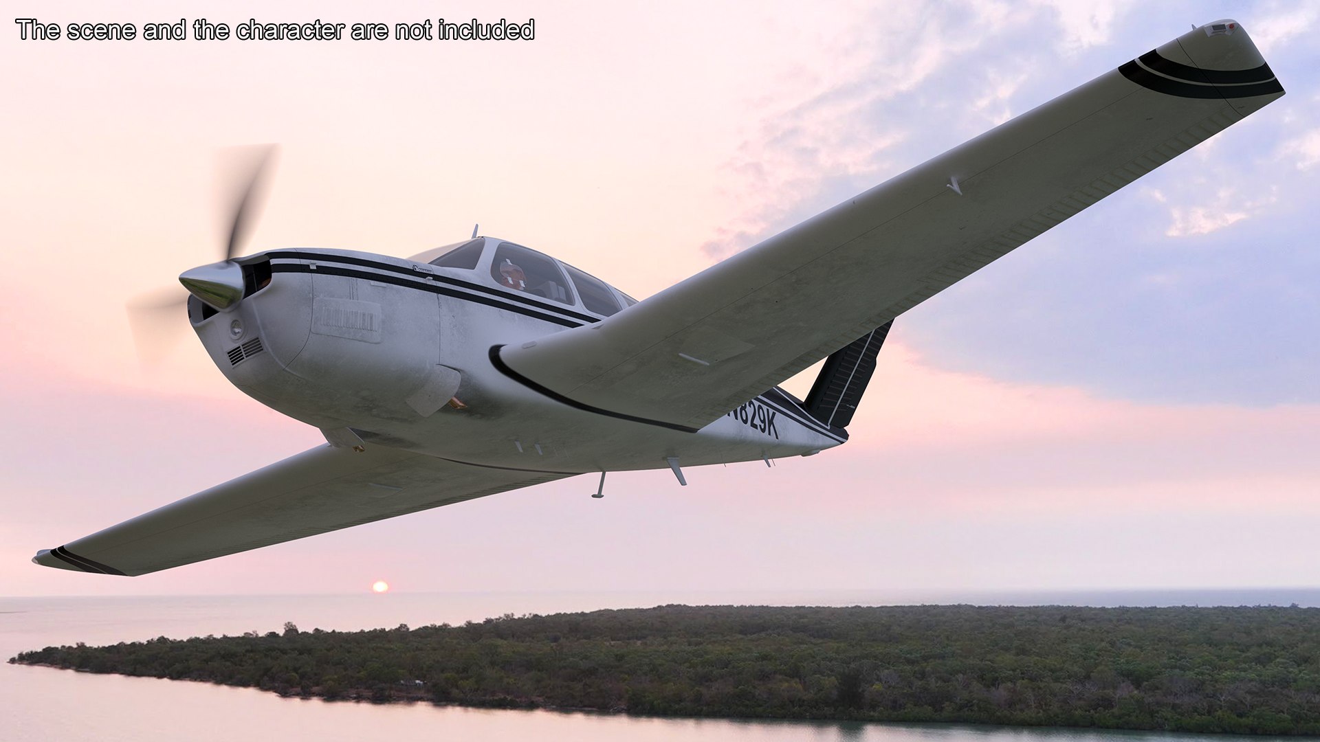 Private Aircraft Beechcraft Bonanza S35 V Tail Rigged For Maya 3D Model ...