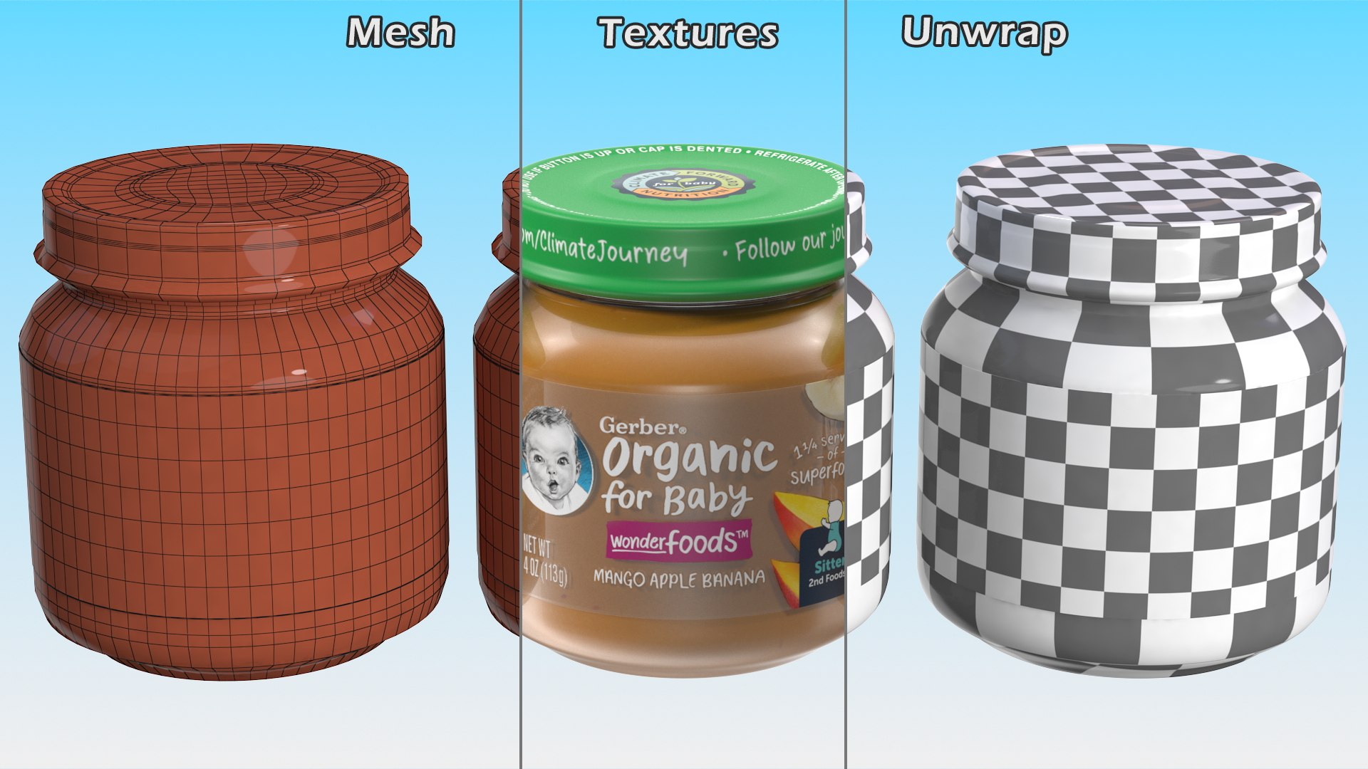 Gerber Baby Food Jars 113g Collection 3D - TurboSquid 2118811