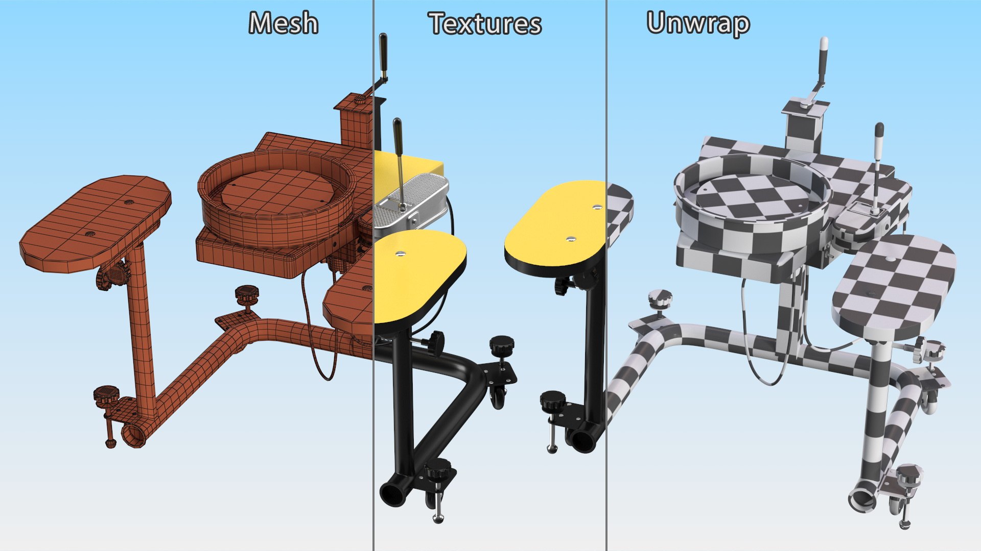 Pottery Wheel Brent Model B Yellow 3D Model - TurboSquid 2076166