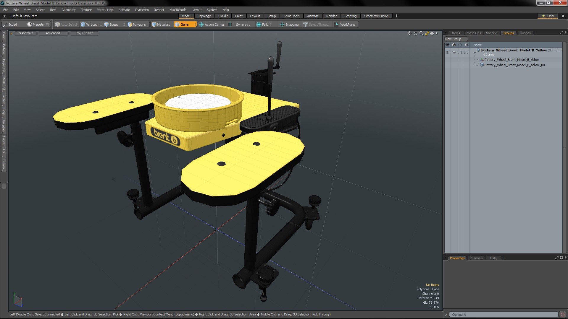 Pottery Wheel Brent Model B Yellow 3D Model - TurboSquid 2076166