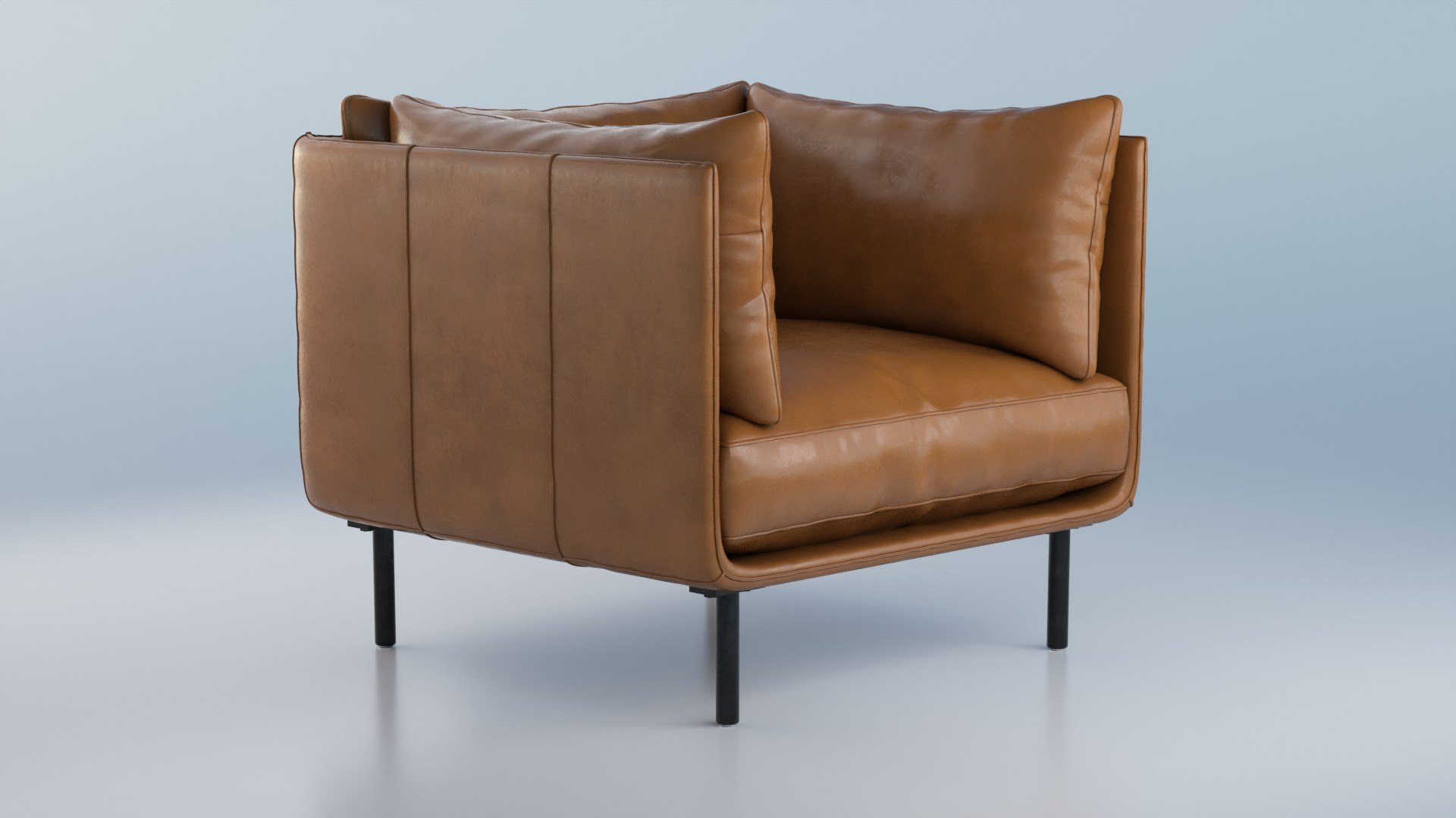 3D CB Wells Leather Chair - TurboSquid 2283488