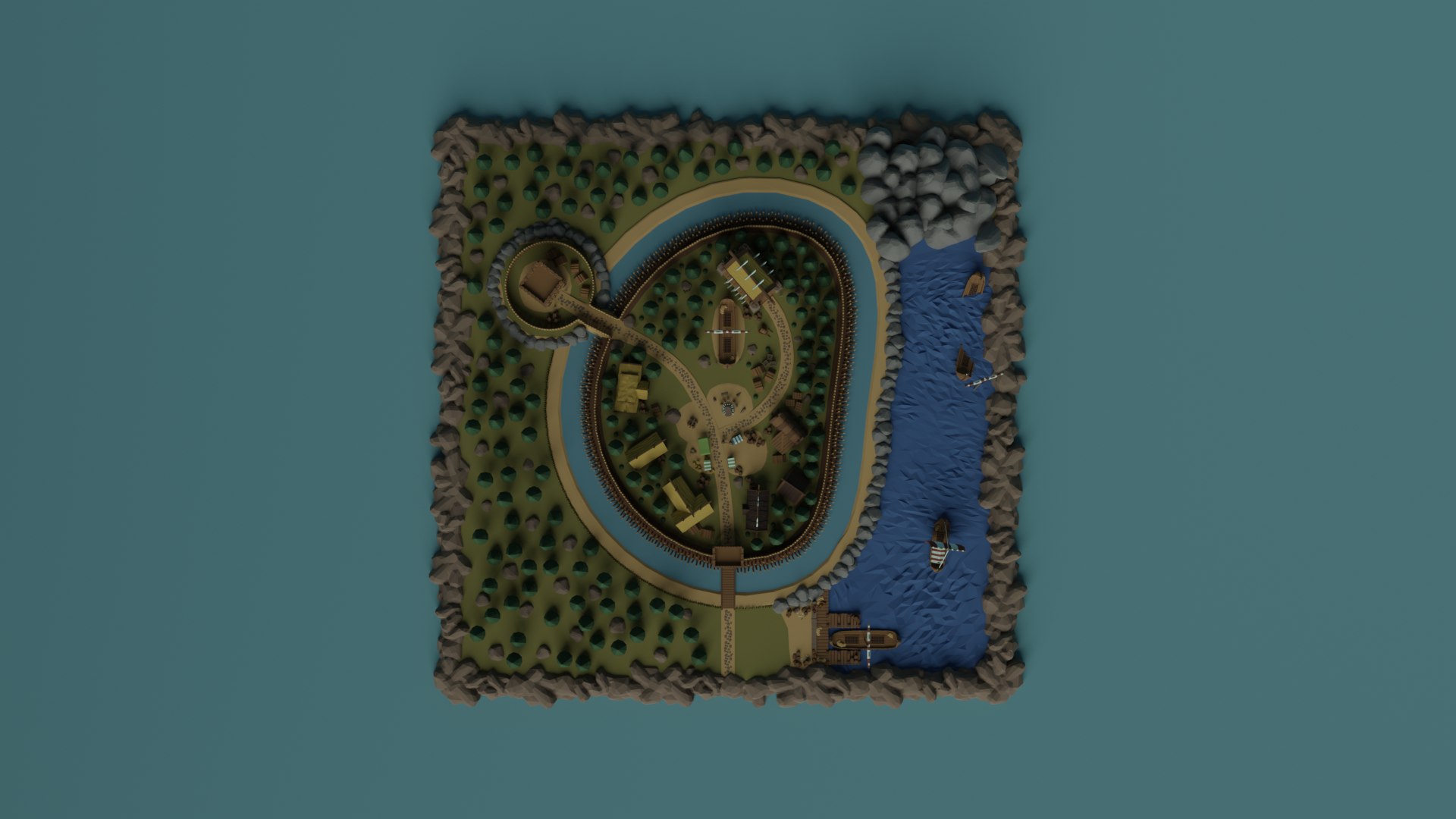 3D Cartoon Polygonal Viking Castle - TurboSquid 2130479