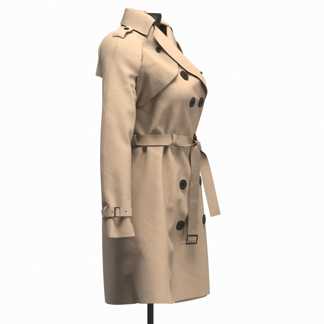 3D Realistic Woman Coat Model - TurboSquid 1155308