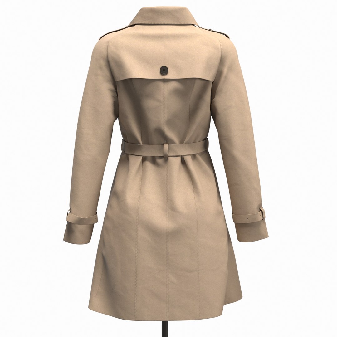 3D Realistic Woman Coat Model - TurboSquid 1155308