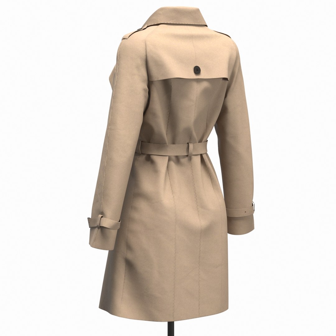 3D Realistic Woman Coat Model - TurboSquid 1155308