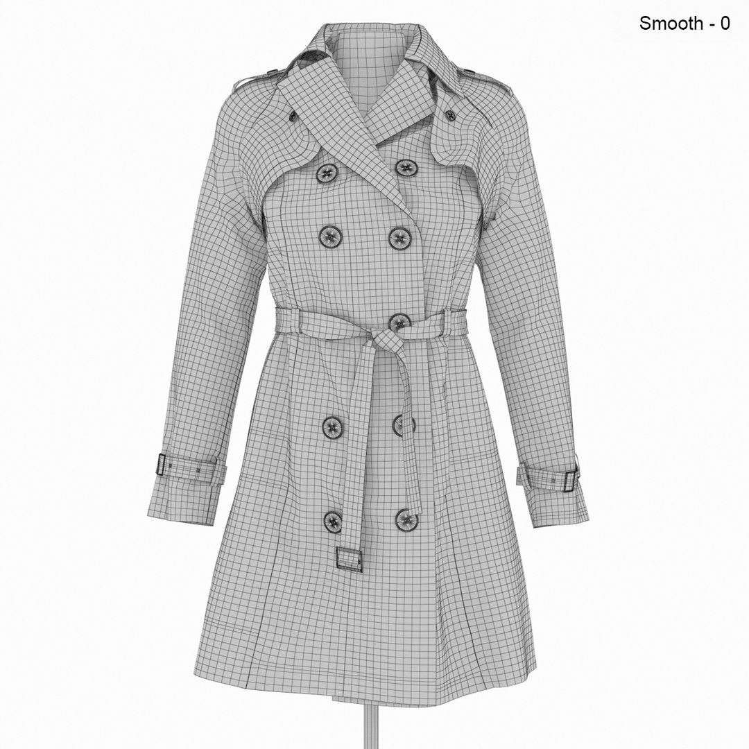 3D Realistic Woman Coat Model - TurboSquid 1155308