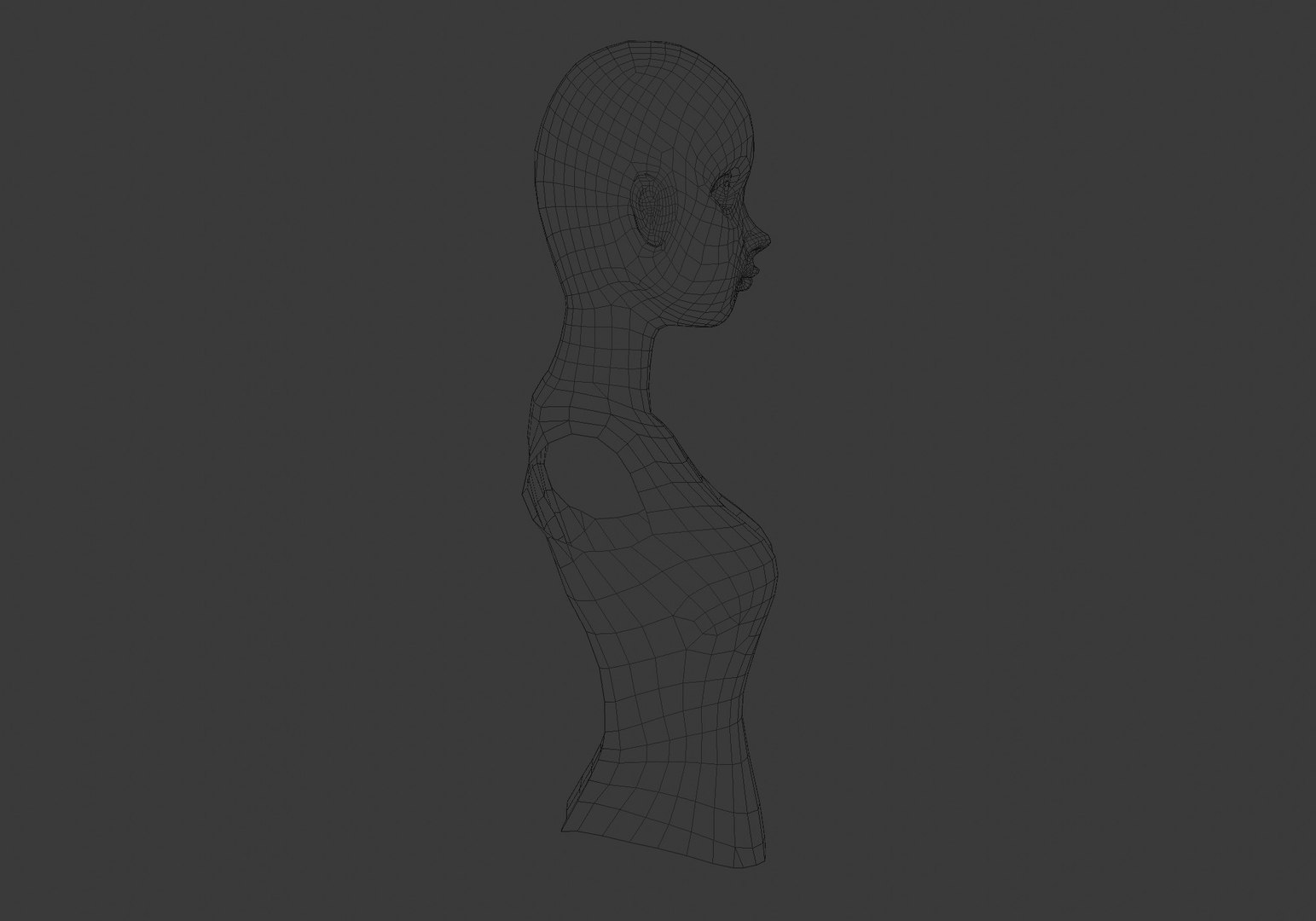 Cute Female Torso Model - TurboSquid 1910322