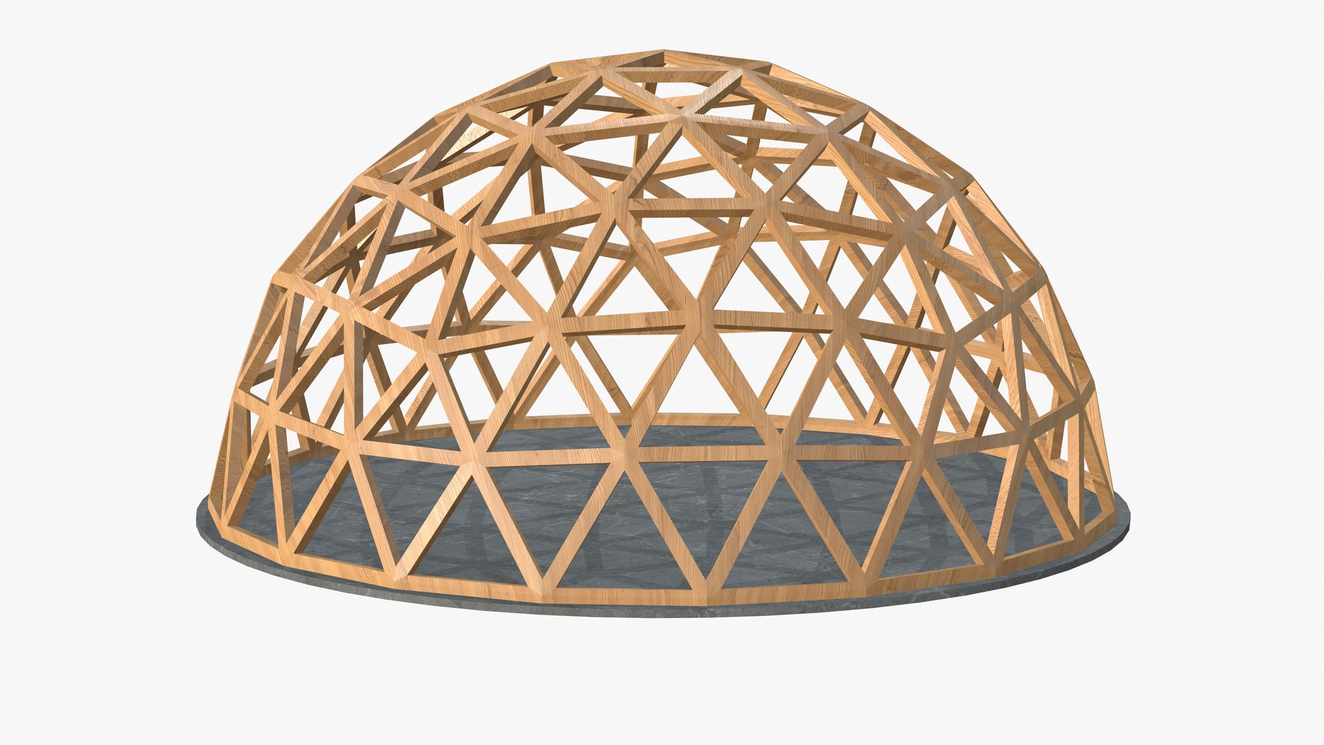 3D Geodesic Dome Wooden 4V Model - TurboSquid 1830546