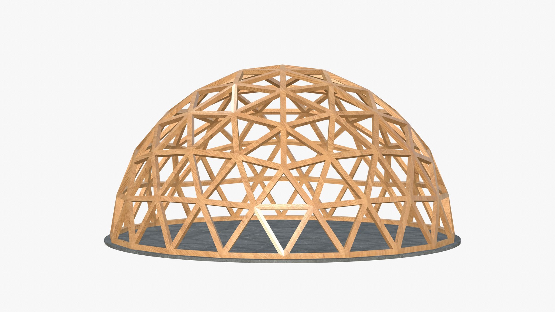 3D Geodesic Dome Wooden 4V Model - TurboSquid 1830546
