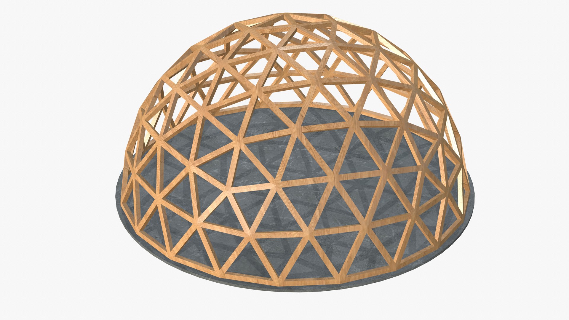 3D Geodesic Dome Wooden 4V Model - TurboSquid 1830546
