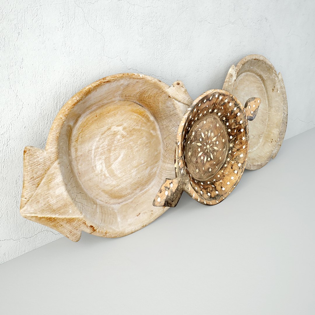 Vintage Wood Bowls 3D Model - TurboSquid 2129231
