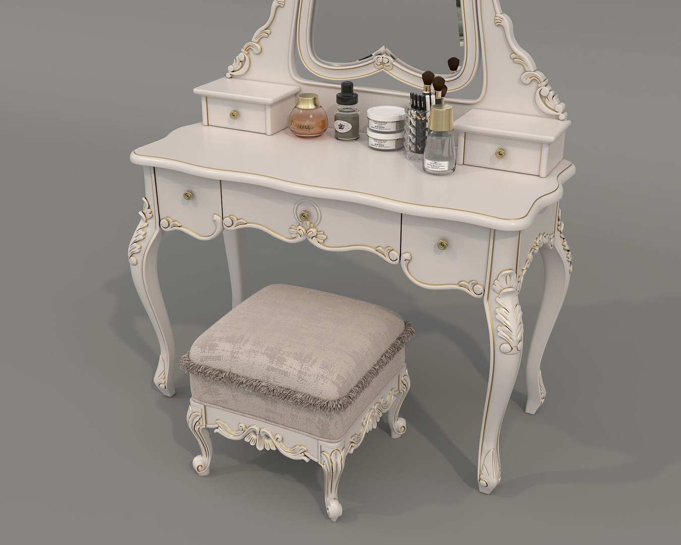 3D Classic European Style Dressing Table 24 - TurboSquid 2277553