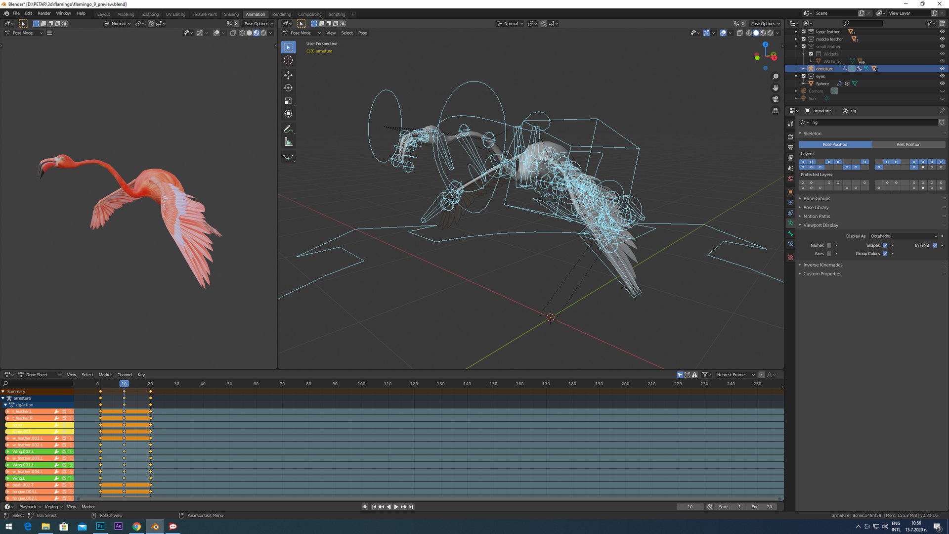 Flamingo Flying 3D Model - TurboSquid 1591455