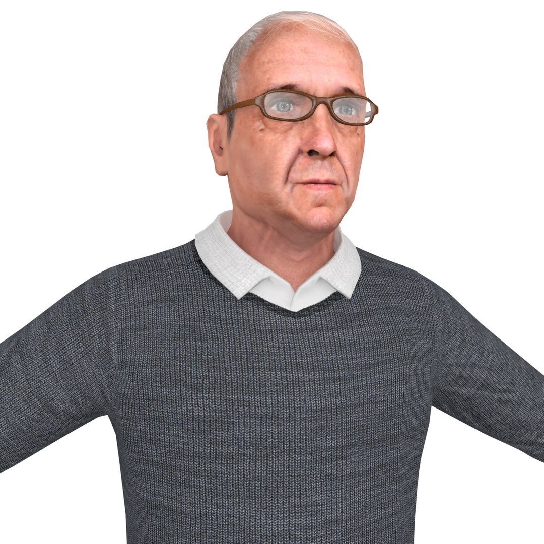 Rigged old man model - TurboSquid 1293877