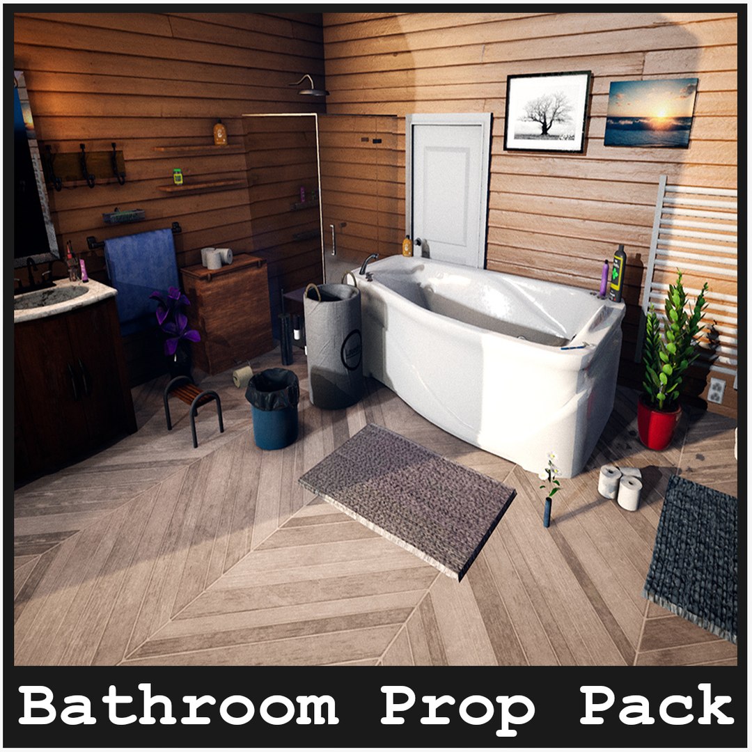3D Bathroom Prop Package Model - TurboSquid 1984546