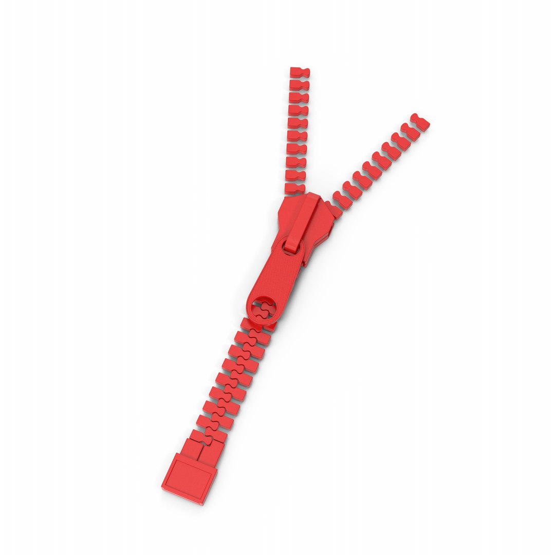 Red Zipper And Slider 3D Model - TurboSquid 2219782