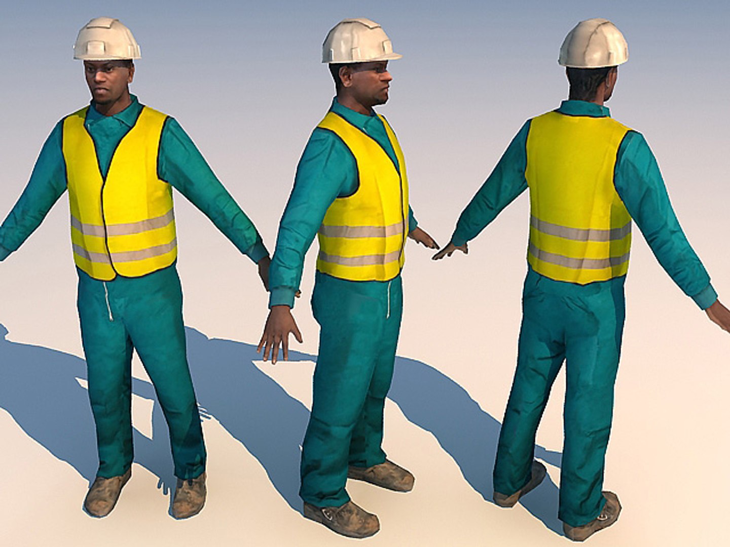 3d Model Of Worker 03