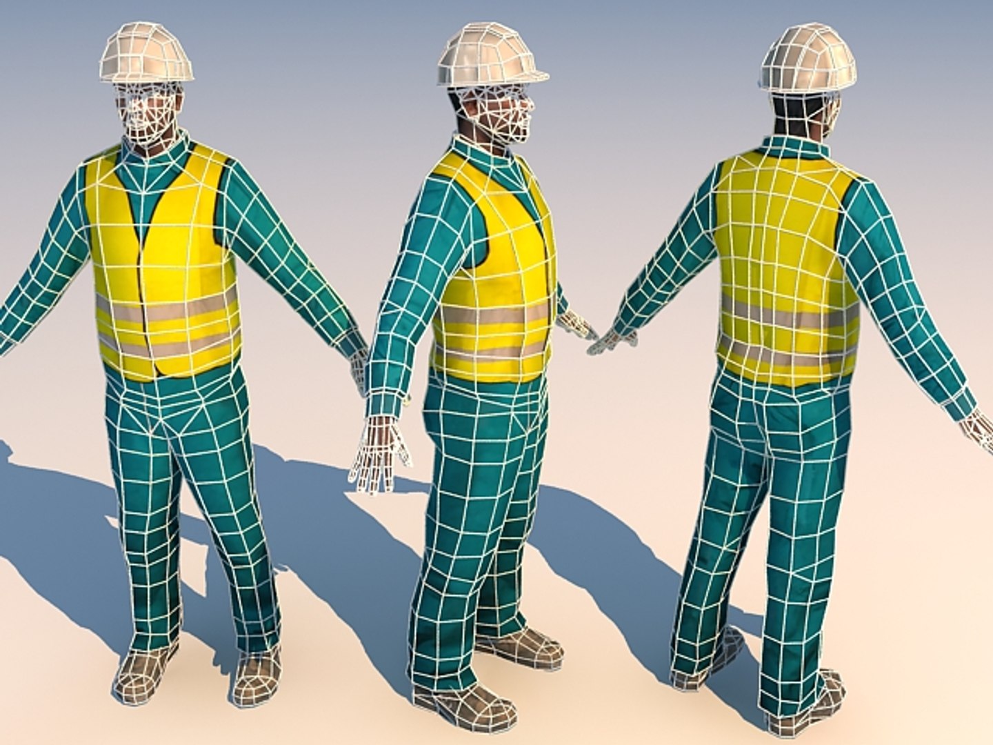 3d Model Of Worker 03