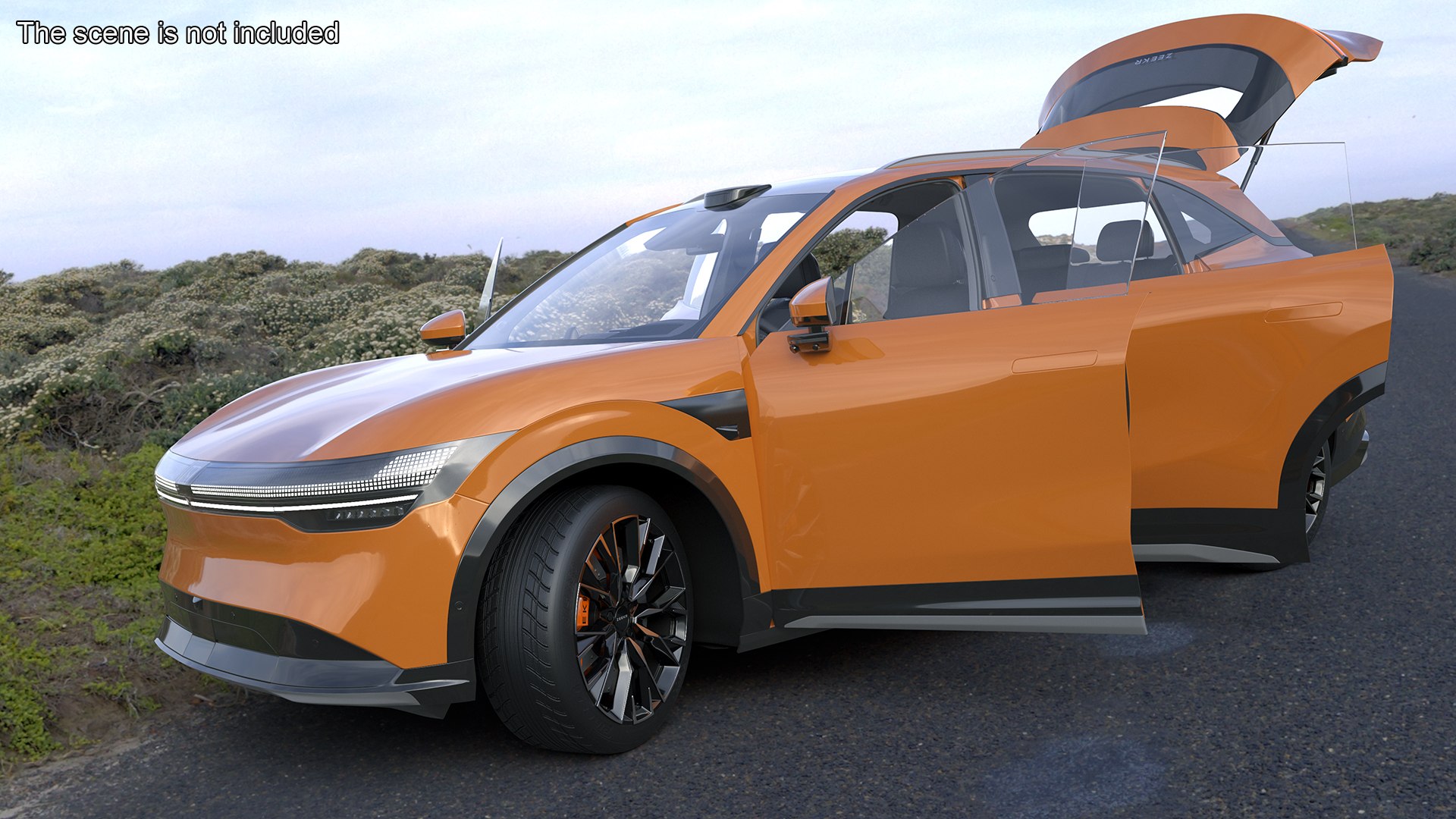 Zeekr 7X Luxury Sunset Orange SUV 3D Model - TurboSquid 2391470