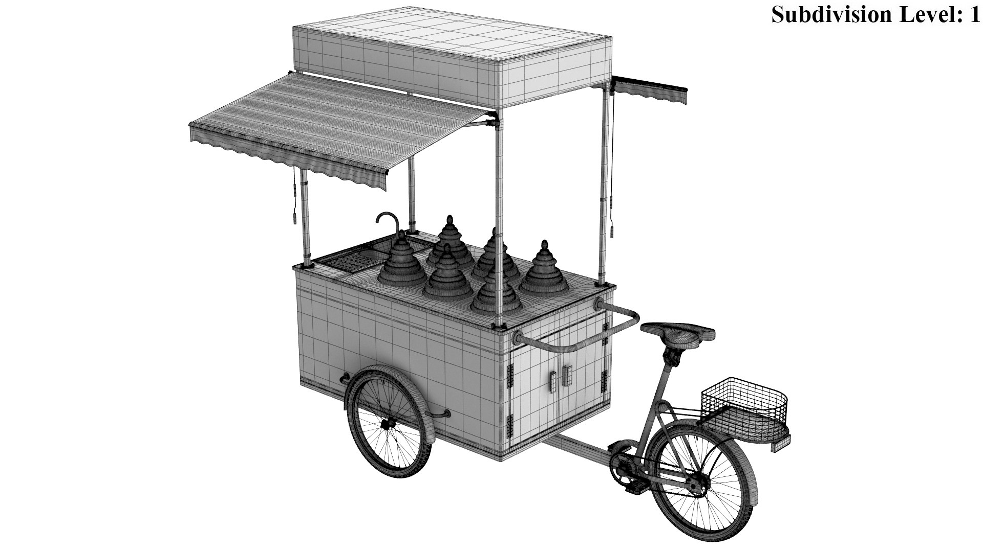 Gelato Ice Cream Cart 3D Model - TurboSquid 1987023
