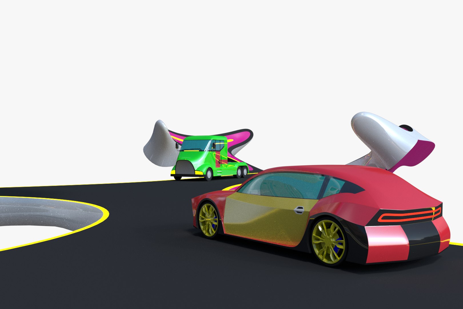 Cars Scene Model - TurboSquid 1374910