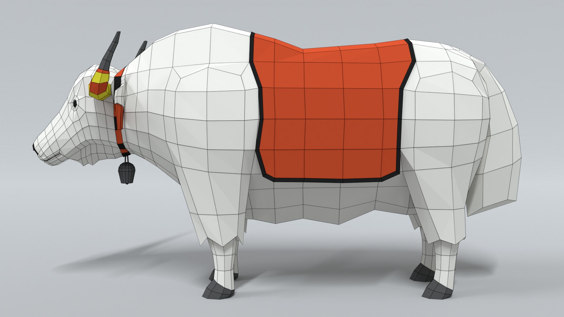 Low Poly Cartoon White Yak 3D Model - TurboSquid 1837855