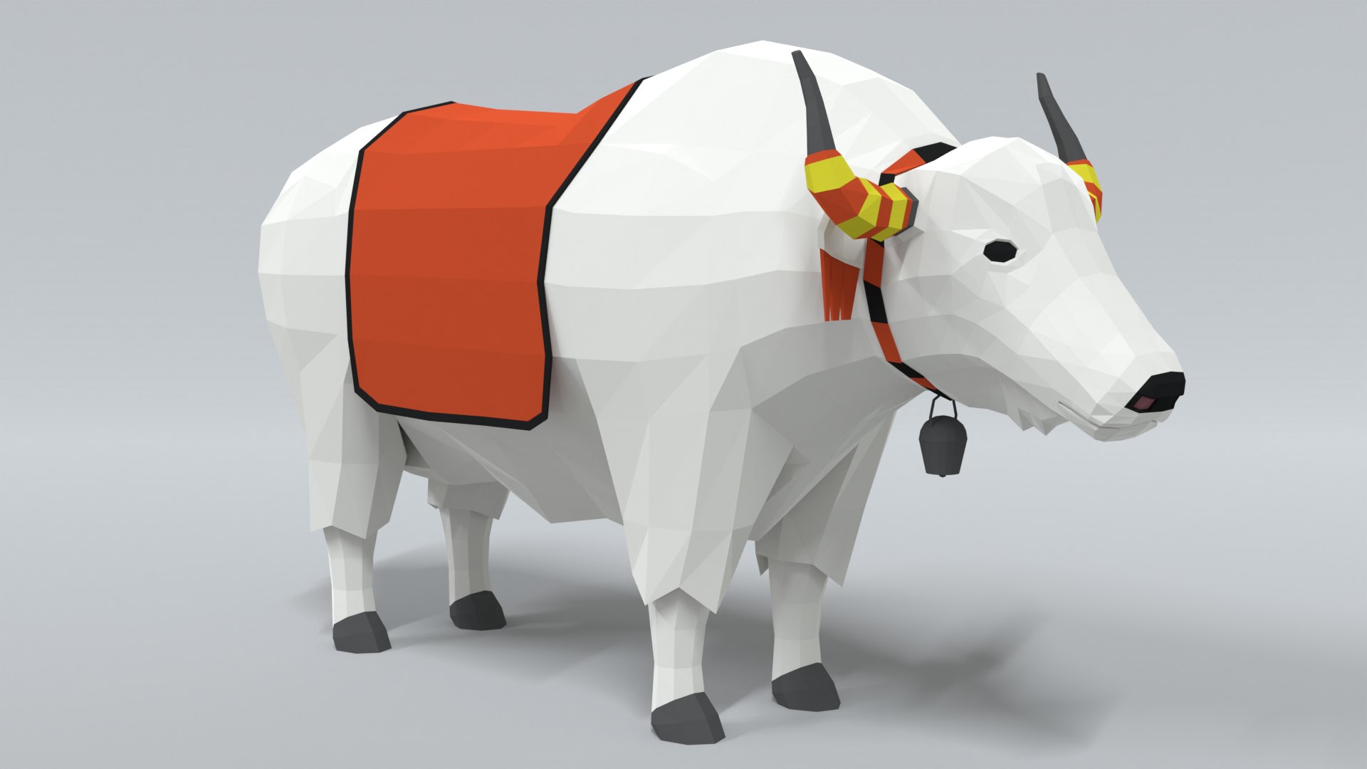 Low Poly Cartoon White Yak 3D Model - TurboSquid 1837855