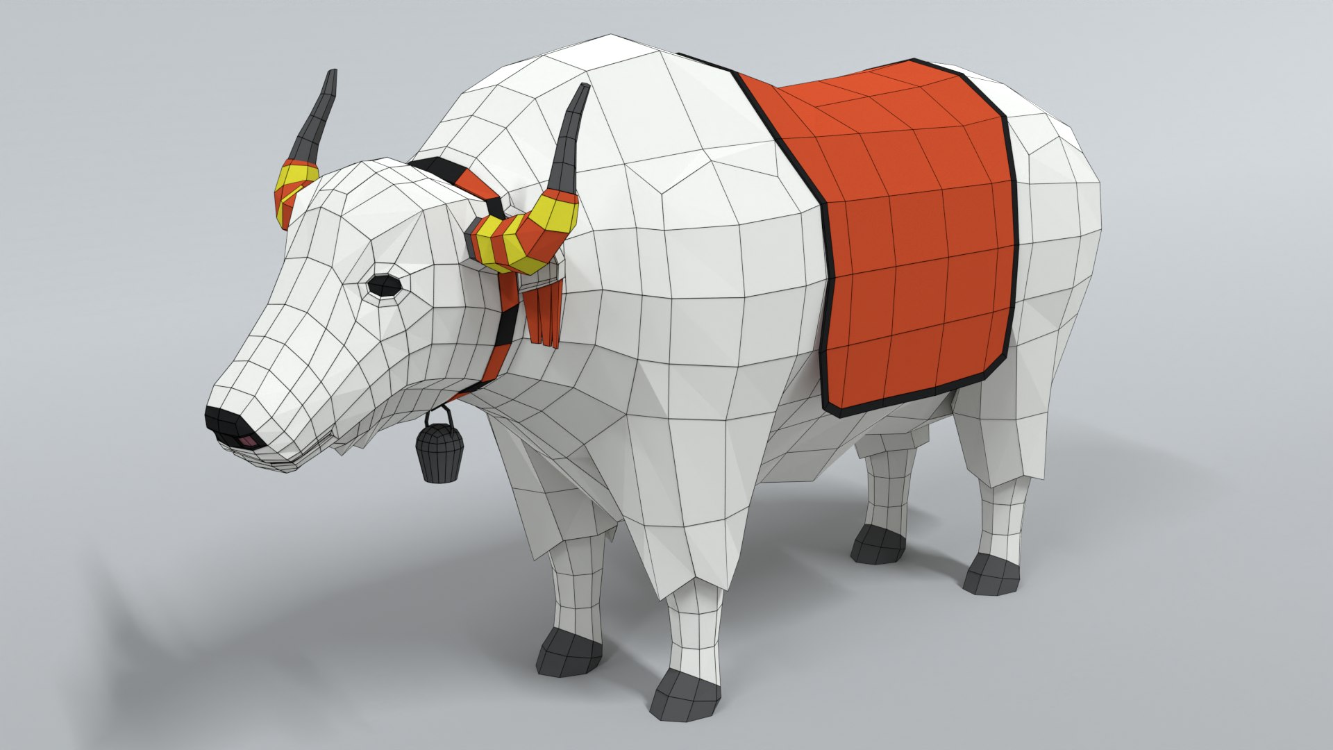 Low Poly Cartoon White Yak 3D Model - TurboSquid 1837855