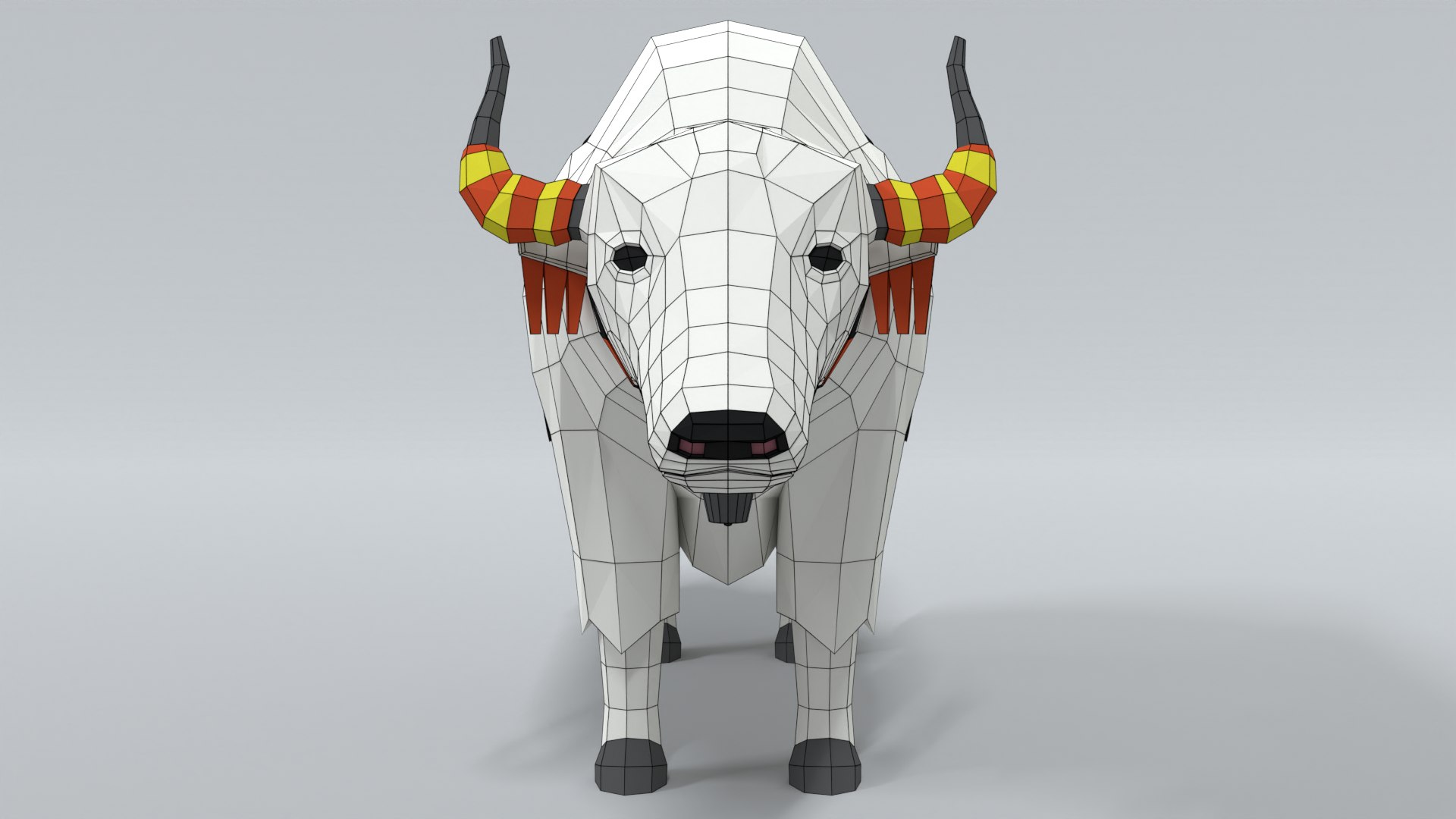 Low Poly Cartoon White Yak 3D Model - TurboSquid 1837855