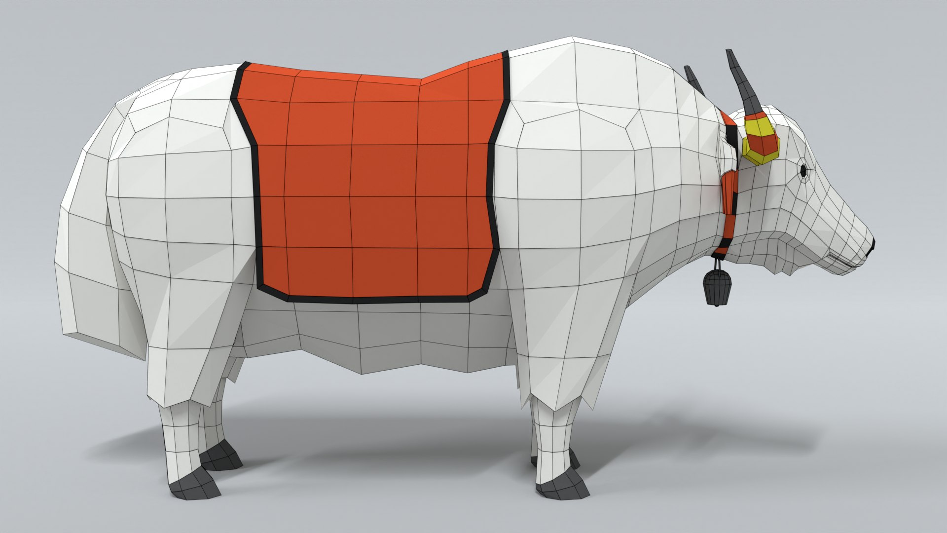 Low Poly Cartoon White Yak 3D Model - TurboSquid 1837855